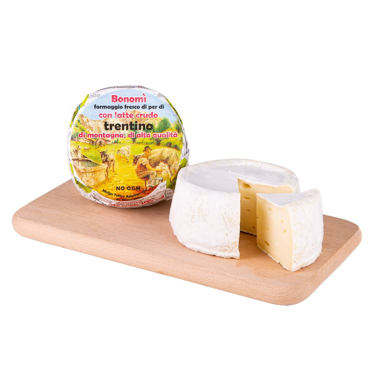 FORMAGGIO BONOMI CON LATTE DI SOLA VACCA BRUNA Porzione da 350g circa ...