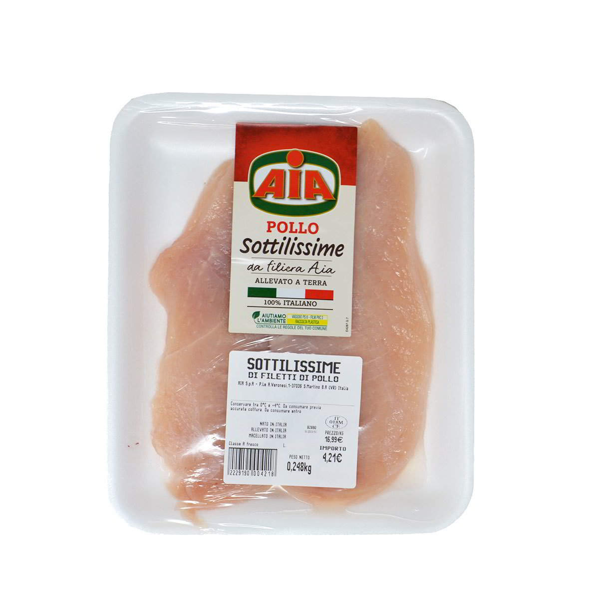 SOTTILISSIME DI PETTO DI POLLO AIA Confezione da 250 g circa - Tigros