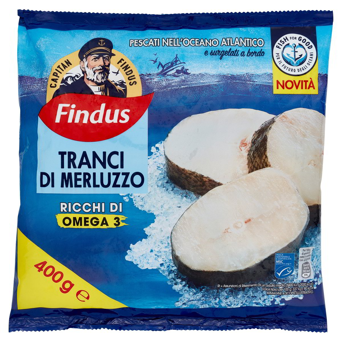 CAP.TRANCI DI MERLUZZO MSC FINDUS GR.400 - Tigros