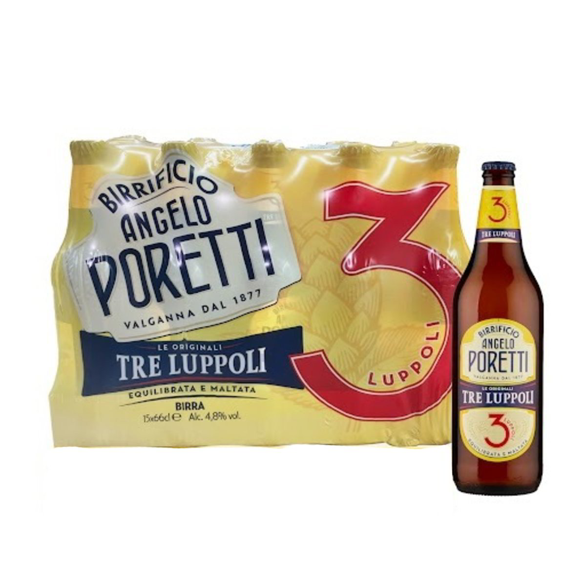 BIRRA 3 LUPPOLI ANGELO PORETTI 66 cl x 15 - Tigros