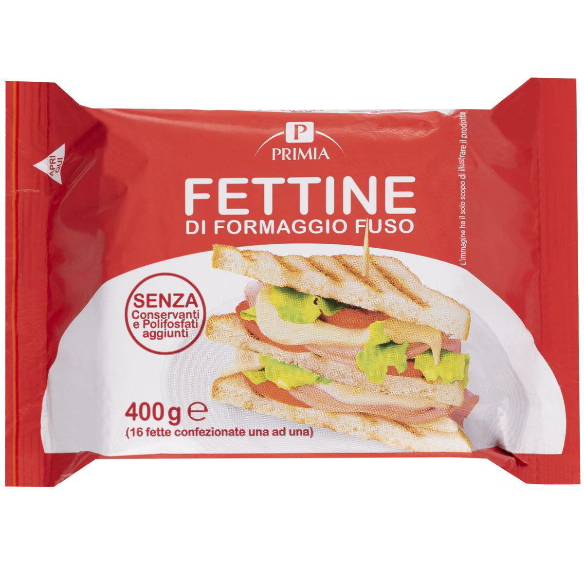 FORMAGGIO FUSO A FETTE PRIMIA 400 g - 16 fette - Tigros
