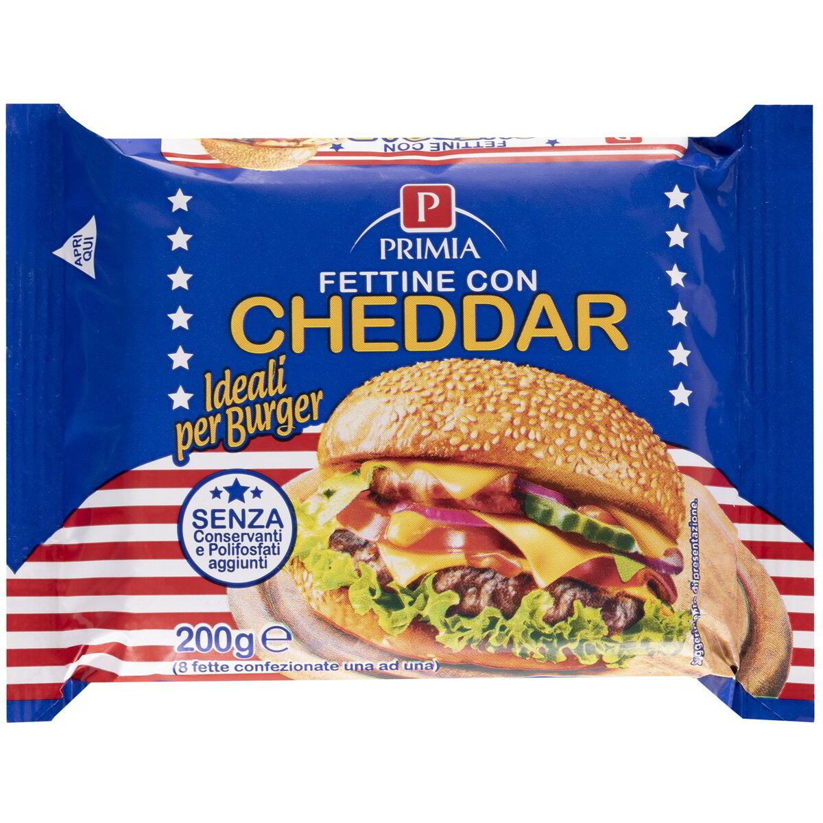 FETTINE CON CHEDDAR PRIMIA 200 g - 8 fette - Tigros