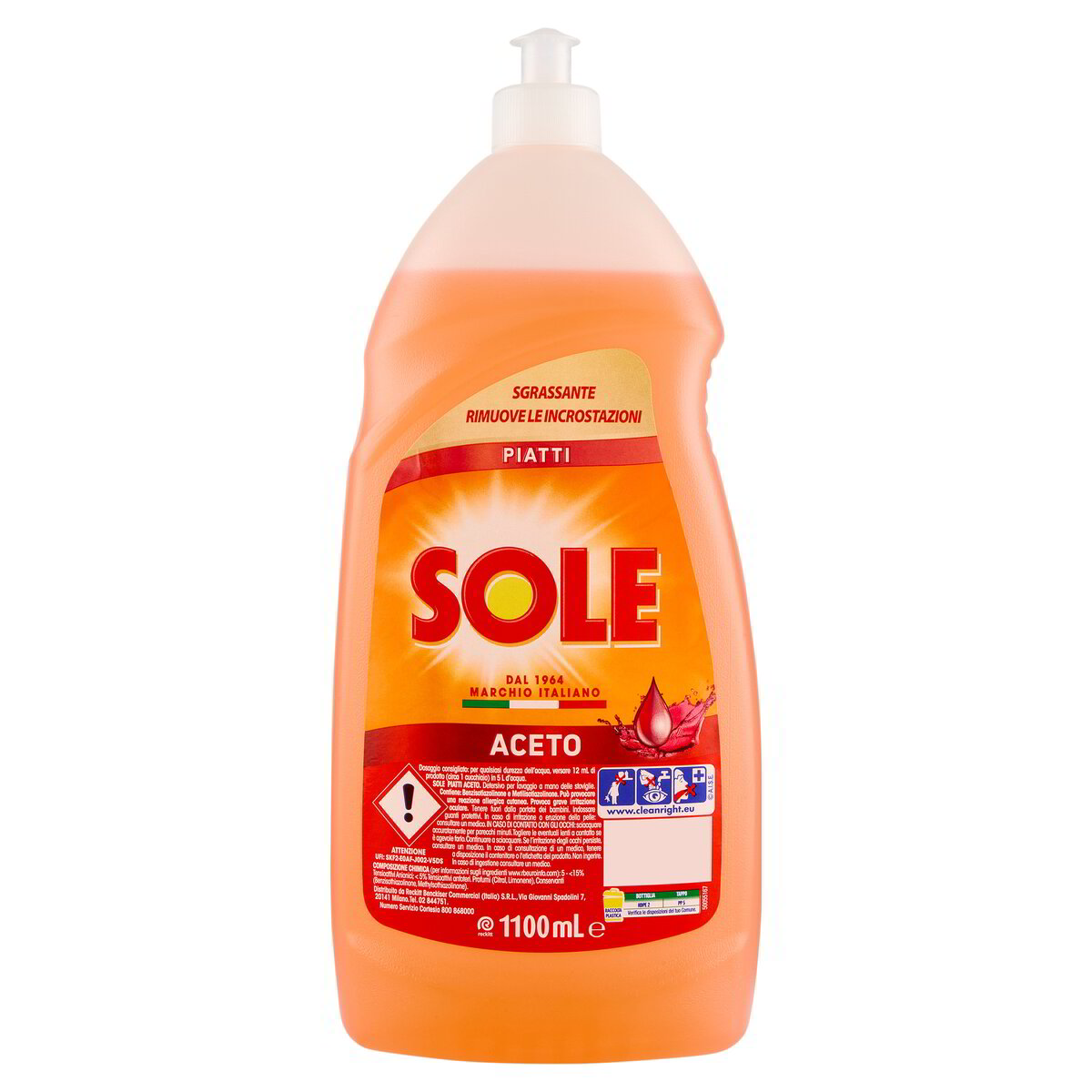 SAPONE LIQUIDO PIATTI ACETO SOLE 1,1 LT. - Tigros