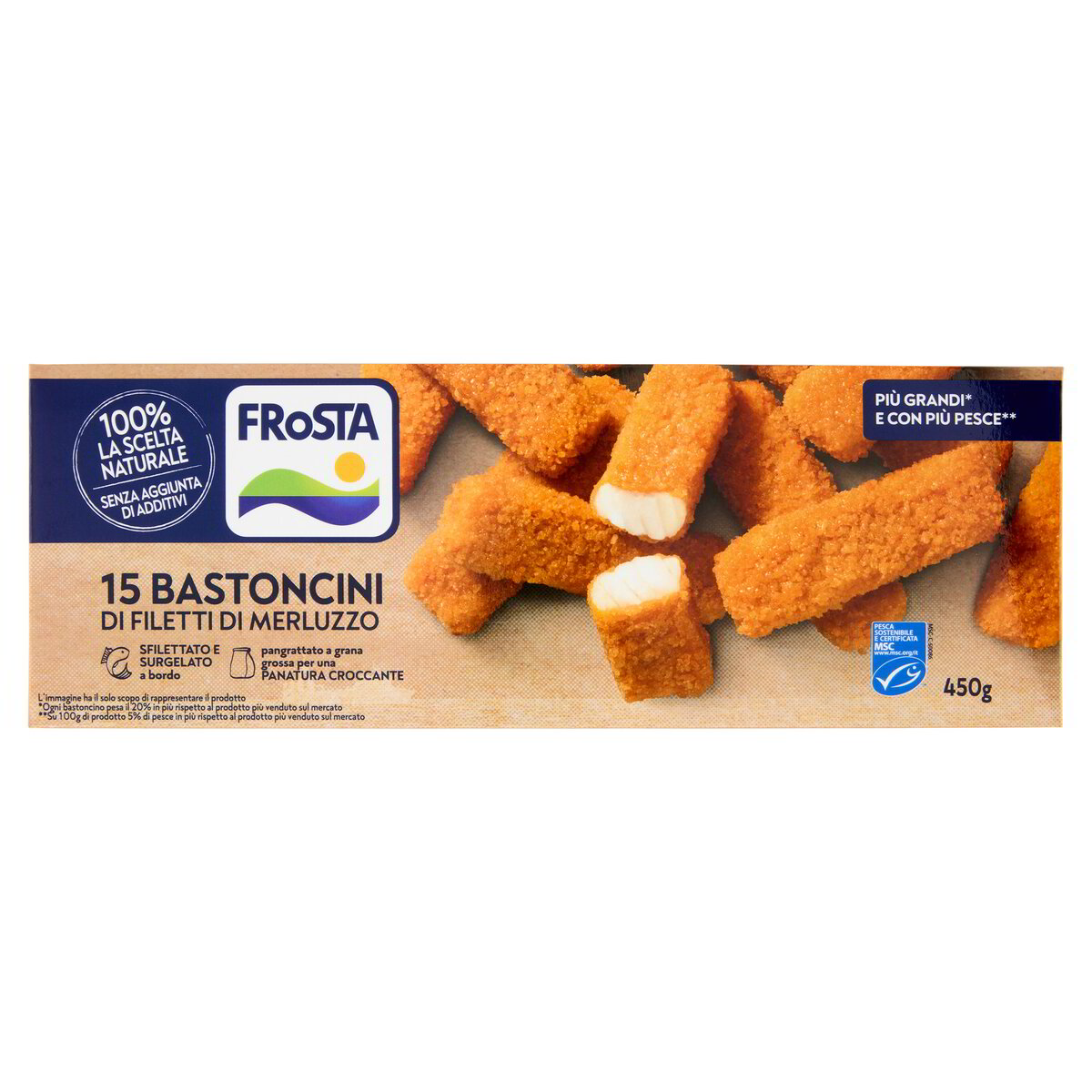 BASTONCINI DI FILETTI DI MERLUZZO FROSTA 450 g - 15 pz - Tigros