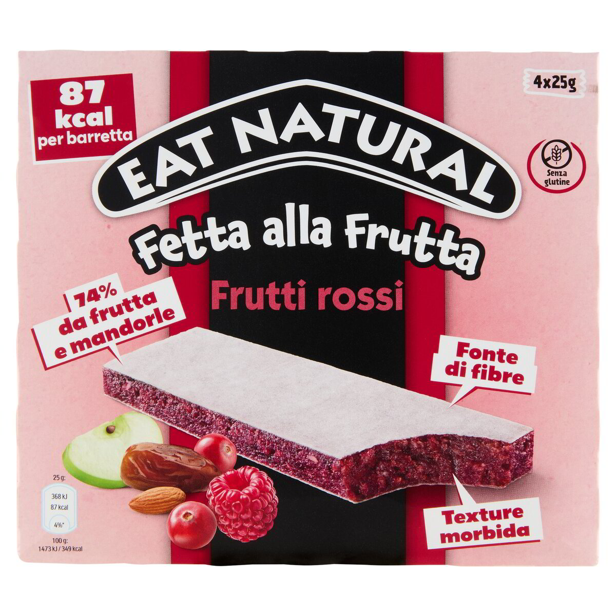 FETTA ALLA FRUTTA FRUTTI ROSSI EAT NATURAL 25 g x 4 - Tigros