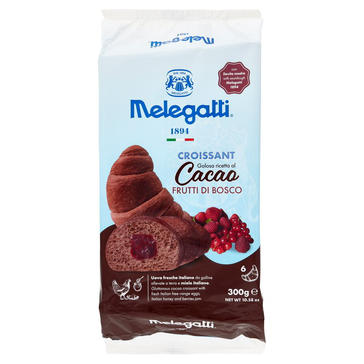 CROISSANT CACAO E FRUTTI DI BOSCO MELEGATTI 300 g - 6 pz - Tigros